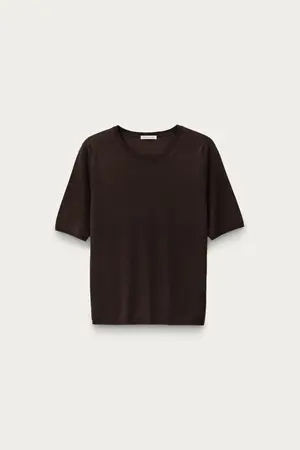 Iris Von Arnim Superfine Cashmere T-shirt Lily - Chocolate