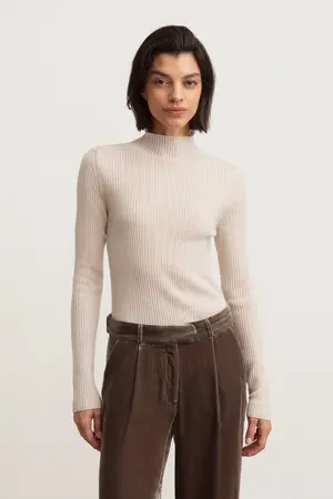 Iris Von Arnim Superfine Cashmere Sweater Leslie - Alabaster