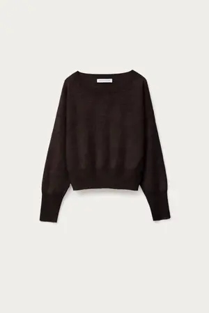 Iris Von Arnim Brushed Cashmere Sweater Kenzie - Chocolate