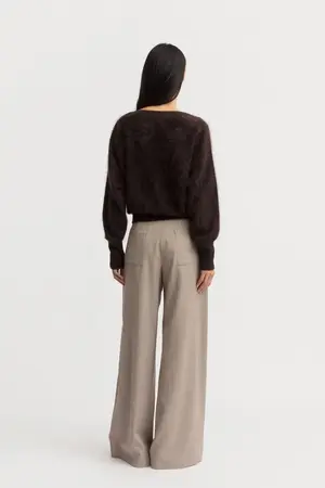 Iris Von Arnim Brushed Cashmere Sweater Kenzie - Chocolate