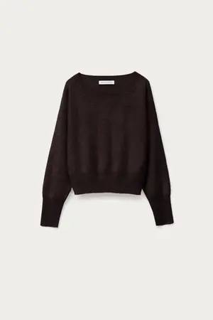 Iris Von Arnim Brushed Cashmere Sweater Kenzie - Chocolate