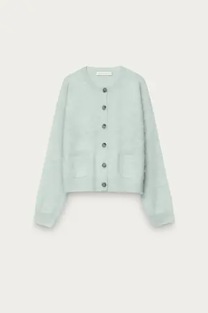 Iris Von Arnim Brushed Cashmere Cardigan Mina - Glacier