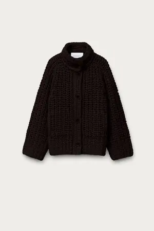 Iris Von Arnim Handknit Jacket Vigdis Long - Chocolate
