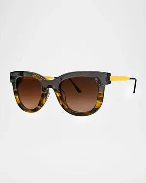 Thierry Lasry Sexxxy 50mm Cat-eye Sunglasses - Gray/yello