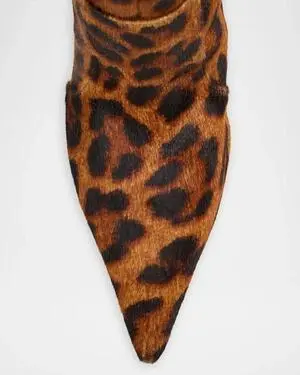 Schutz 100mm Samira Leopard Calf Hair Knee-high Boots - Leopard Pr