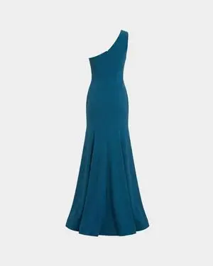 Mac Duggal Appliqué One-shoulder Mermaid Gown - Ocean