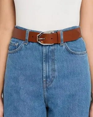 Ralph Lauren Purple Label Apos;s Welington Leather Stirrup-buckle Belt - Tan/silver