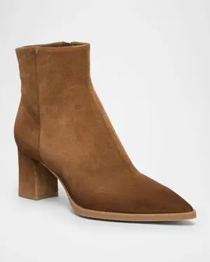 Santoni 65mm Estel Suede Ankle Boots - Brown