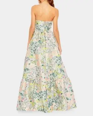 Mac Duggal Floral Brocade Ball Gown - Pastel Multi