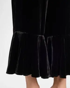 A.L.C. Camille Velvet Ruffle-hem Pants - Black