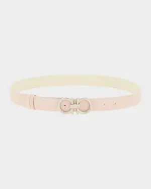FERRAGAMO Gancini Leather Belt - Ballet