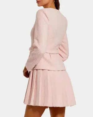 Mac Duggal Ieena Bouclé Tailored Mini Dress - Blush