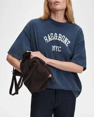 Rag & Bone University Alex Cotton T-shirt - Navy