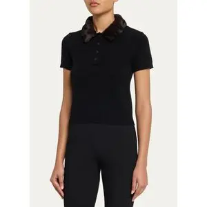 Simkhai Vayla Short-sleeve Polo Sweater