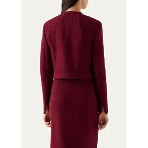 Akris Klaus Stitched Wool Crepe Double-face Short Jacket