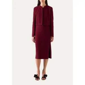 Akris Klaus Stitched Wool Crepe Double-face Short Jacket