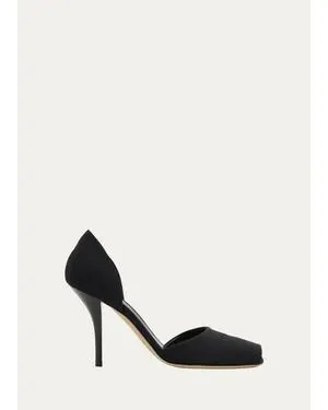 THE ROW 80mm Noor Satin D'orsay Peep-toe Pumps Black