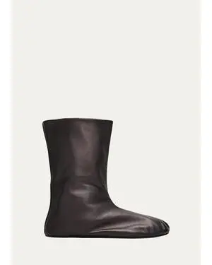 THE ROW Yumi Leather Mid-calf Boots - Black