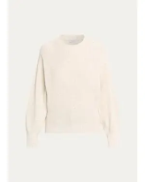 Brunello Cucinelli Shimmering Linen-cotton Knit Crewneck Sweater - Ivory