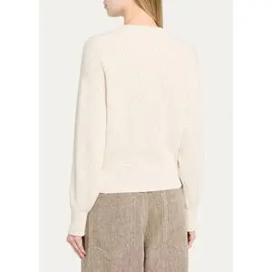 Brunello Cucinelli Shimmering Linen-cotton Knit Crewneck Sweater