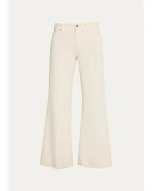 HAIKURE Clara Cropped Wide-leg Jeans - Snow