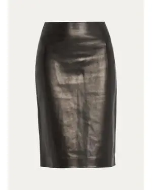 THE ROW Larco Leather Skirt