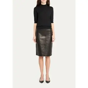 THE ROW Larco Leather Skirt