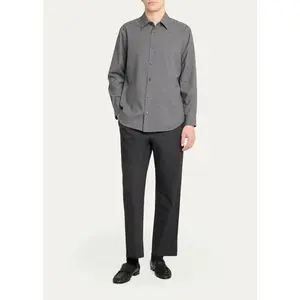 THE ROW Victor Micro-check Woven Button-front Shirt