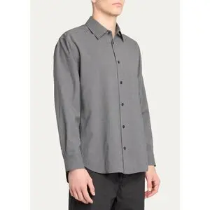 THE ROW Victor Micro-check Woven Button-front Shirt