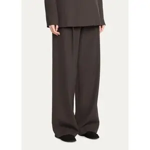 THE ROW Lowe Pleated Wool Relaxed-leg Pants