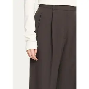 THE ROW Lowe Pleated Wool Relaxed-leg Pants