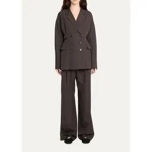 THE ROW Lowe Pleated Wool Relaxed-leg Pants