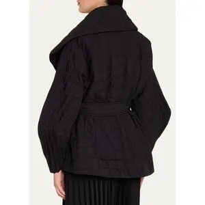Issey Miyake Pleated Grid Quilted Wrap Coat