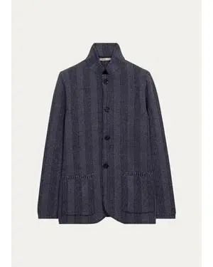 MAURIZIO BALDASSARI Virgin Wool-blend Knit Jacket - Red