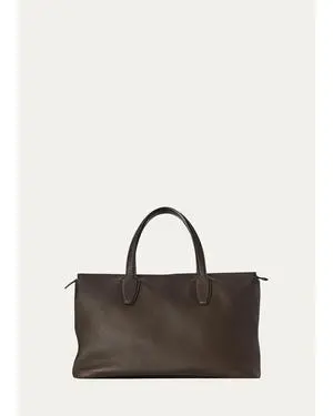 THE ROW Marcel Top-handle Bag In Grain Leather - Walnut Shadow
