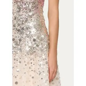 Pamella Roland Degrade Beaded Tulle Ball Gown - Pink Multi