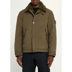 Stone Island Shearling-collar Military Jacket