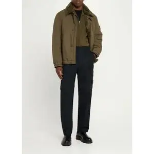 Stone Island Shearling-collar Military Jacket
