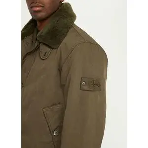 Stone Island Shearling-collar Military Jacket