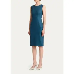 Kiton Textured Cashmere Sleeveless Sheath Dress