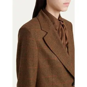 Kiton Prince Of Wales Check Cashmere Double-breasted Jacket