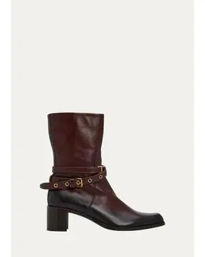 TOD'S 60mm Leather Ankle Boots - Mattone