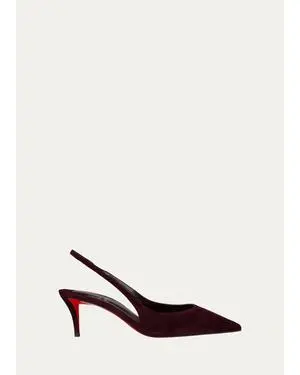 CHRISTIAN LOUBOUTIN 60mm Miss Z Suede Slingback Pumps - Black
