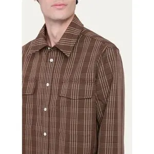 AMI Paris Plaid Wool Flannel Button-front Shirt