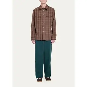 AMI Paris Plaid Wool Flannel Button-front Shirt