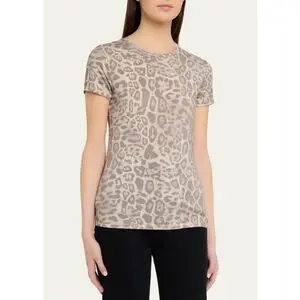 L'AGENCE Ressi Short-sleeve Leopard Tee