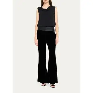 L'AGENCE Prudence Velvet Wide-leg Pants