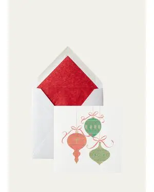 Smythson Baubles Christmas Cards, Box Of 10 - Multi