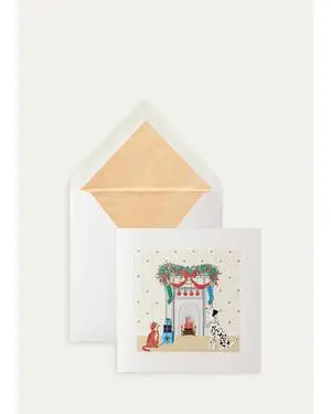 Smythson Fireplace Motif Christmas Card - Multicolor
