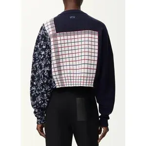 Loewe Patchwork Check Wool-blend Crop Sweater